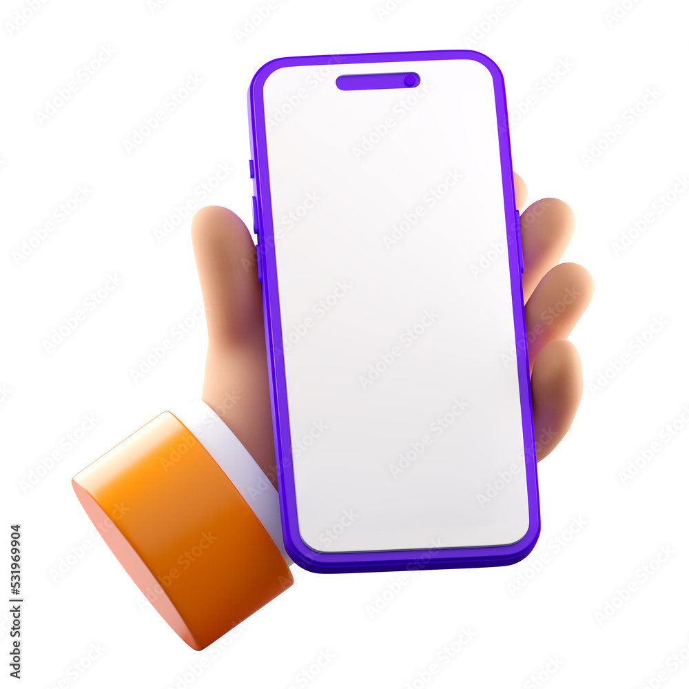 3d smartphone mockup with empty white screen. Phone front view template ...