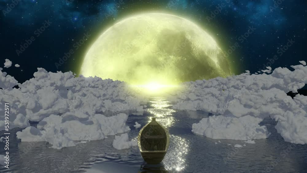 Abstract Heaven Moon Night Background (Loop) Stock Video | Adobe Stock