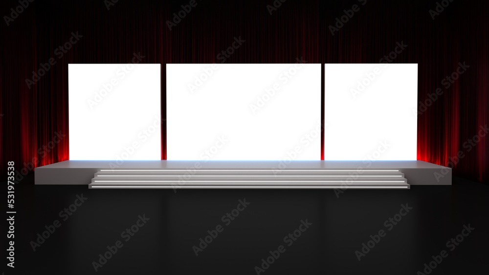 Empty stage design for mockup and corporate identity, display. Platform ...