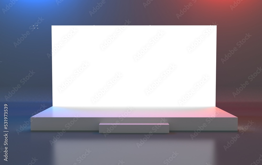 Empty stage design for mockup and corporate identity, display. Platform ...