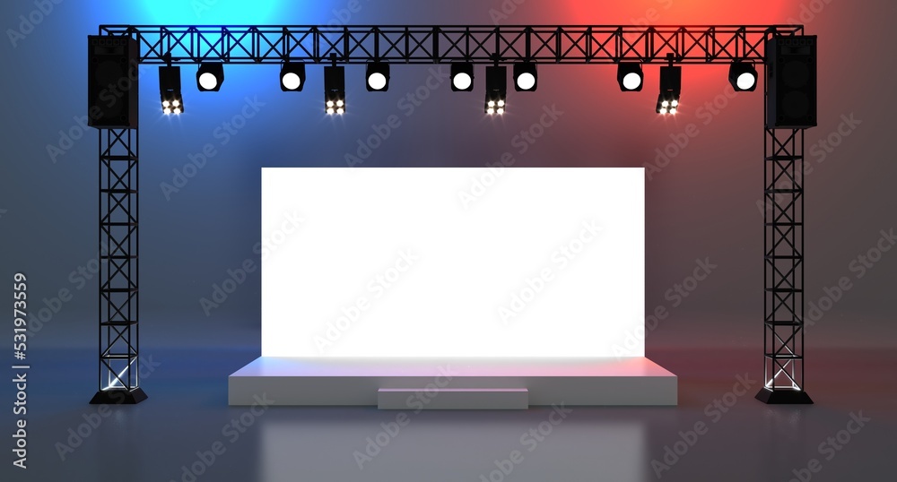 Empty stage design for mockup and corporate identity, display. Platform ...
