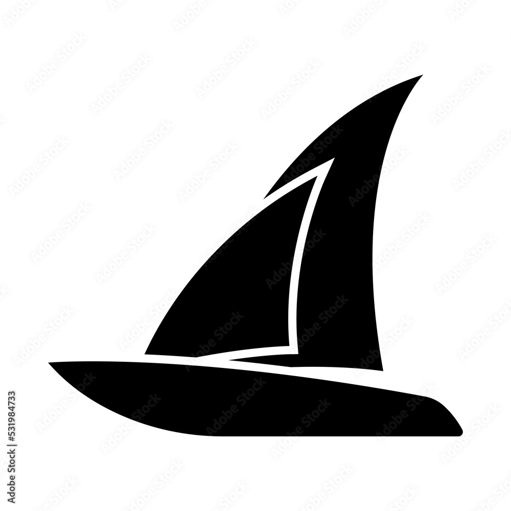 Ship Front Silhouette Vector