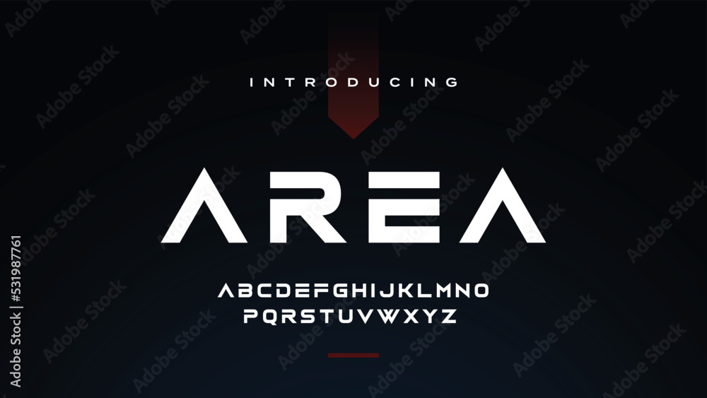 AREA Sports minimal tech font letter set. Luxury vector typeface for ...