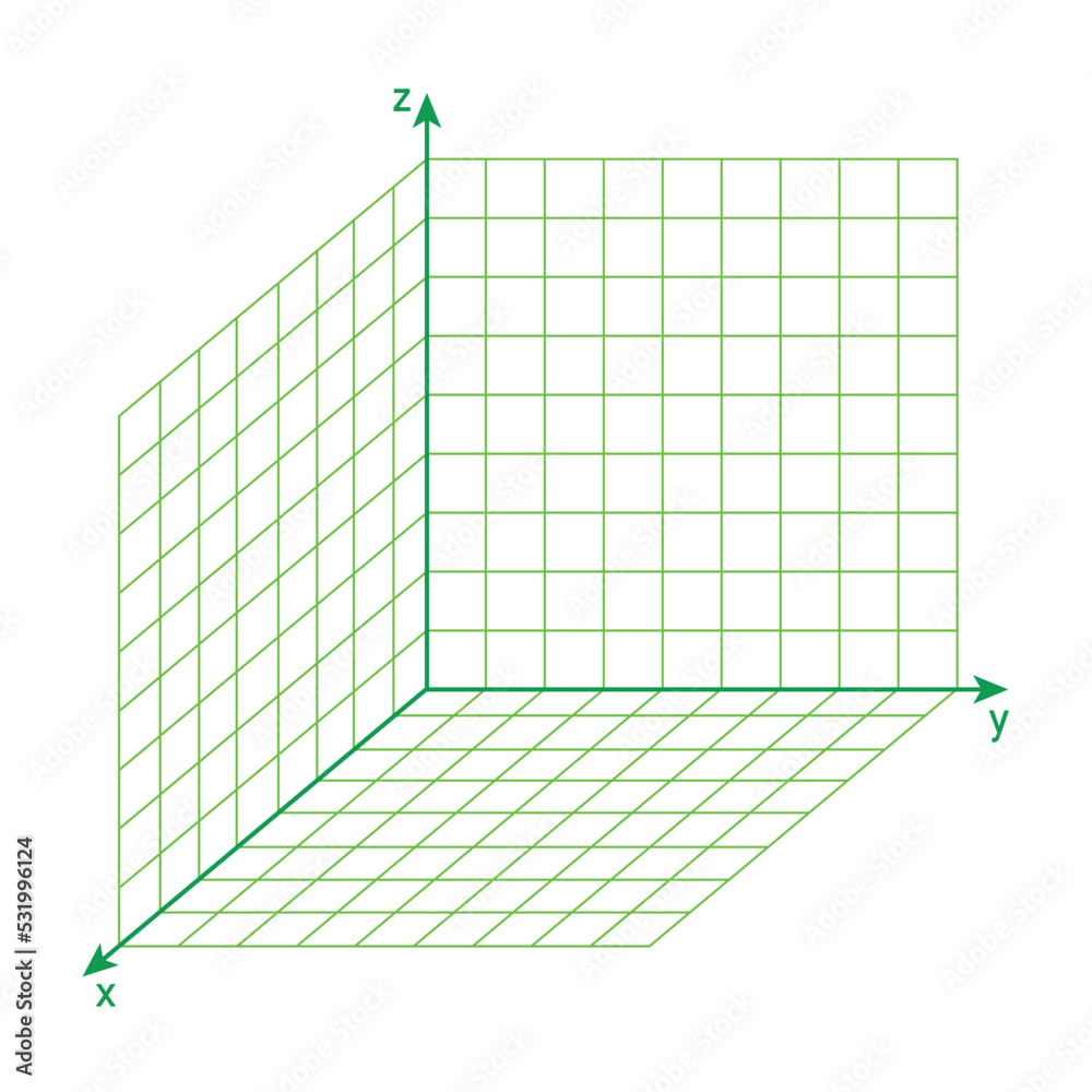 3d Space Coordinate System On White Background Stock Vector Adobe Stock