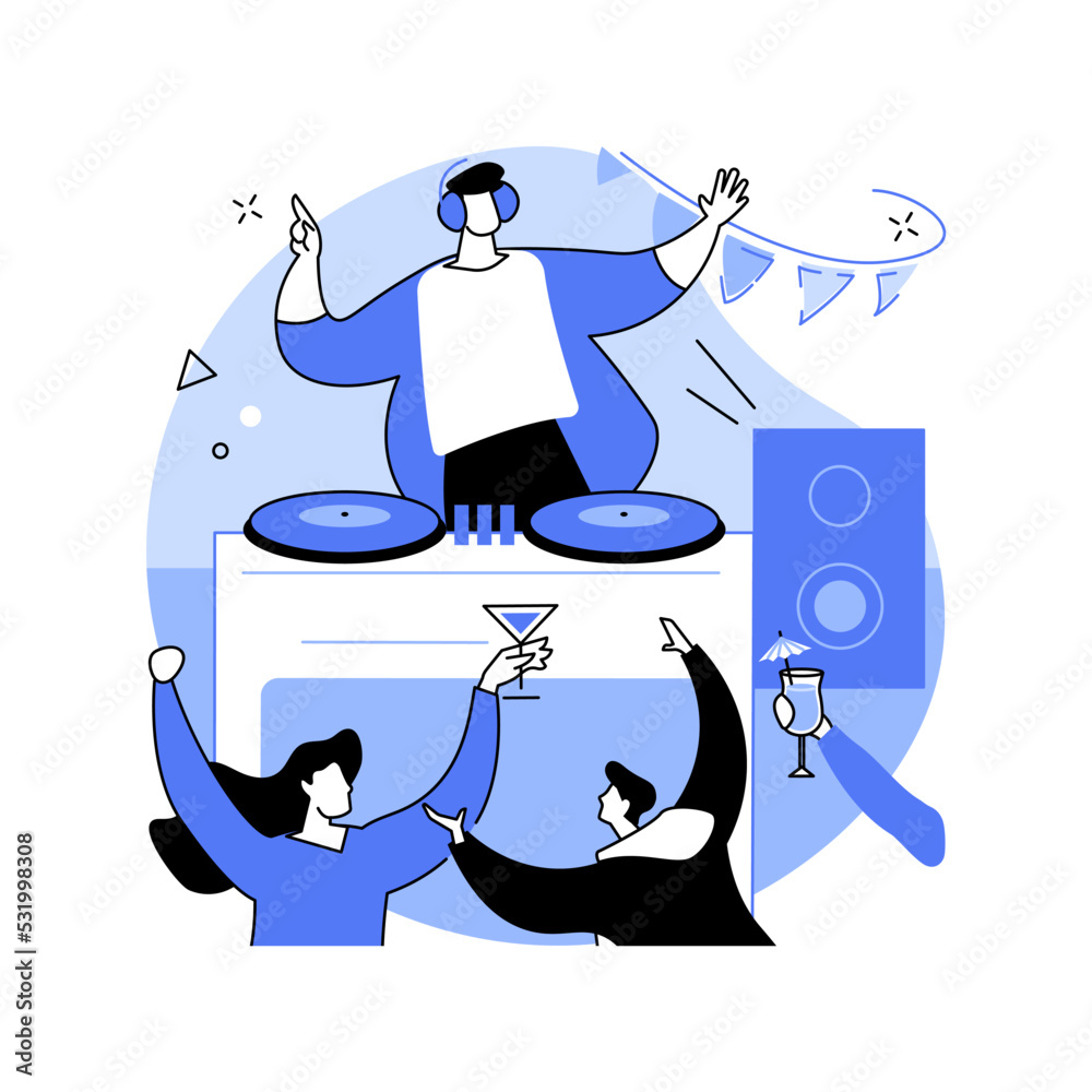 DJ set isolated cartoon vector illustrations. Stock Vector | Adobe Stock