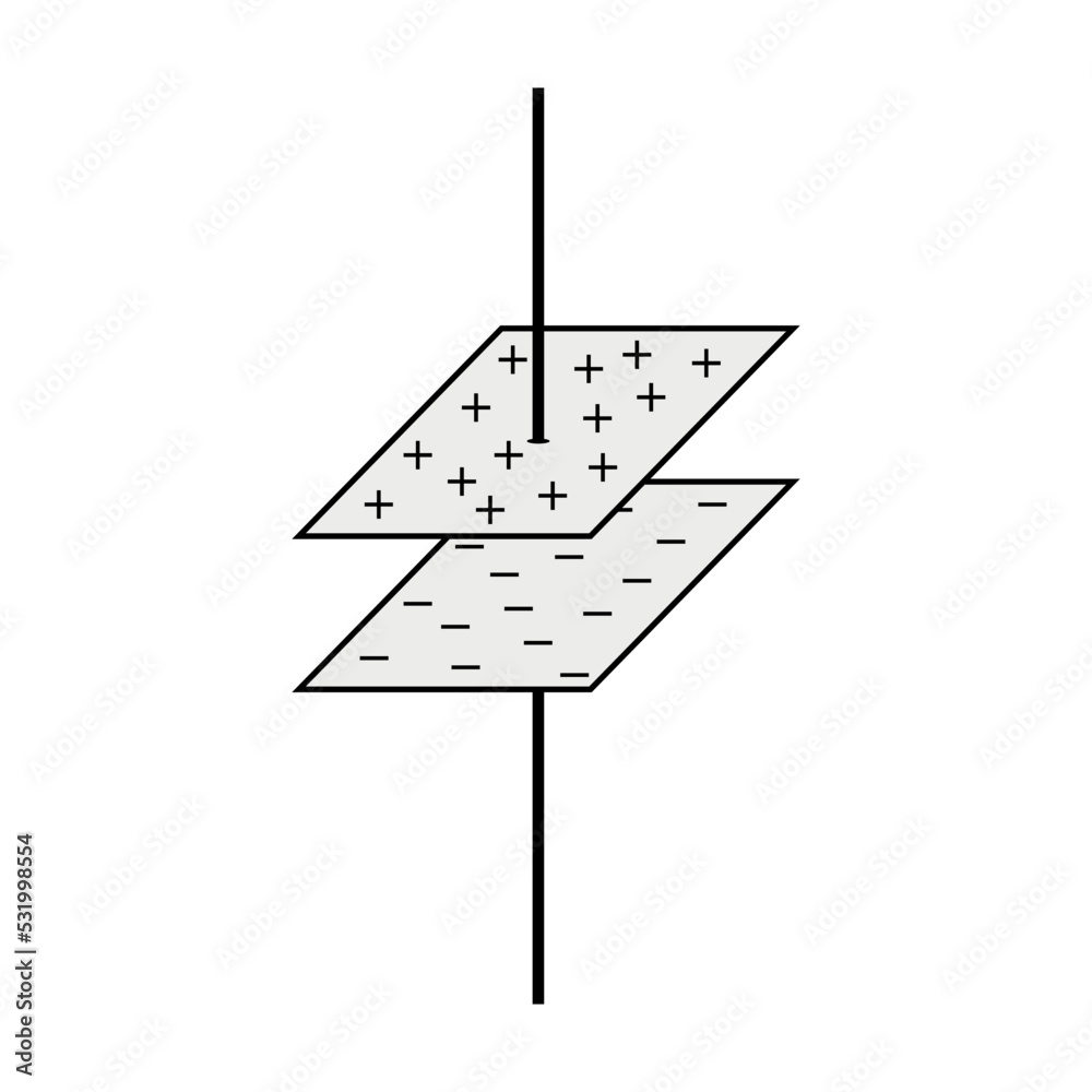 parallel plate capacitor in circuit. Stock Vector | Adobe Stock