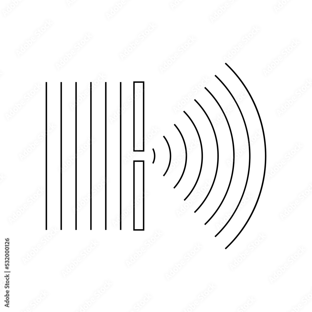 Wave Diffraction Diagram With Single Slit In Physics Stock Vector Adobe Stock
