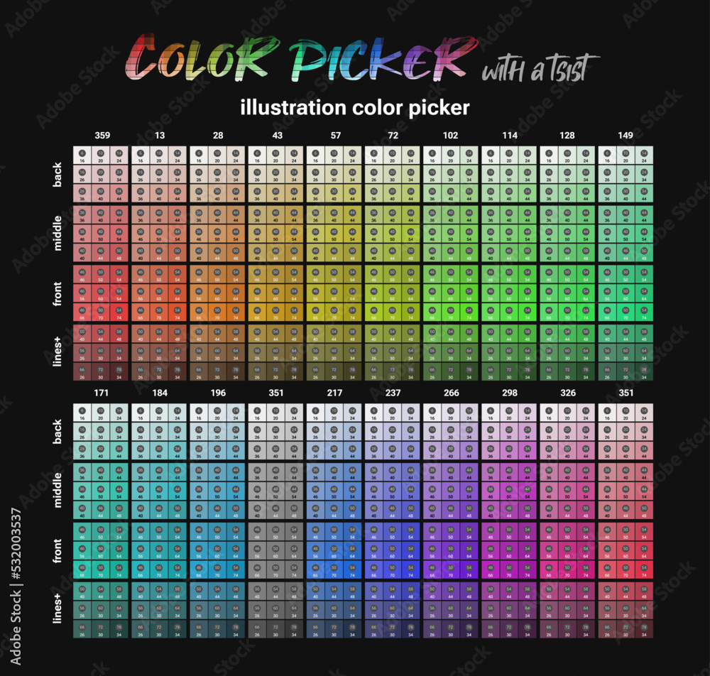 Color Picker for illustration with colors for foreground, middle ground ...