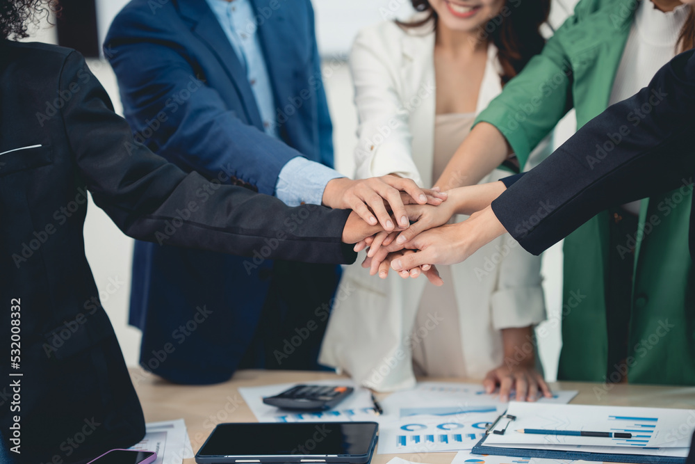 Young entrepreneurs work as a team meeting and work together on a new ...