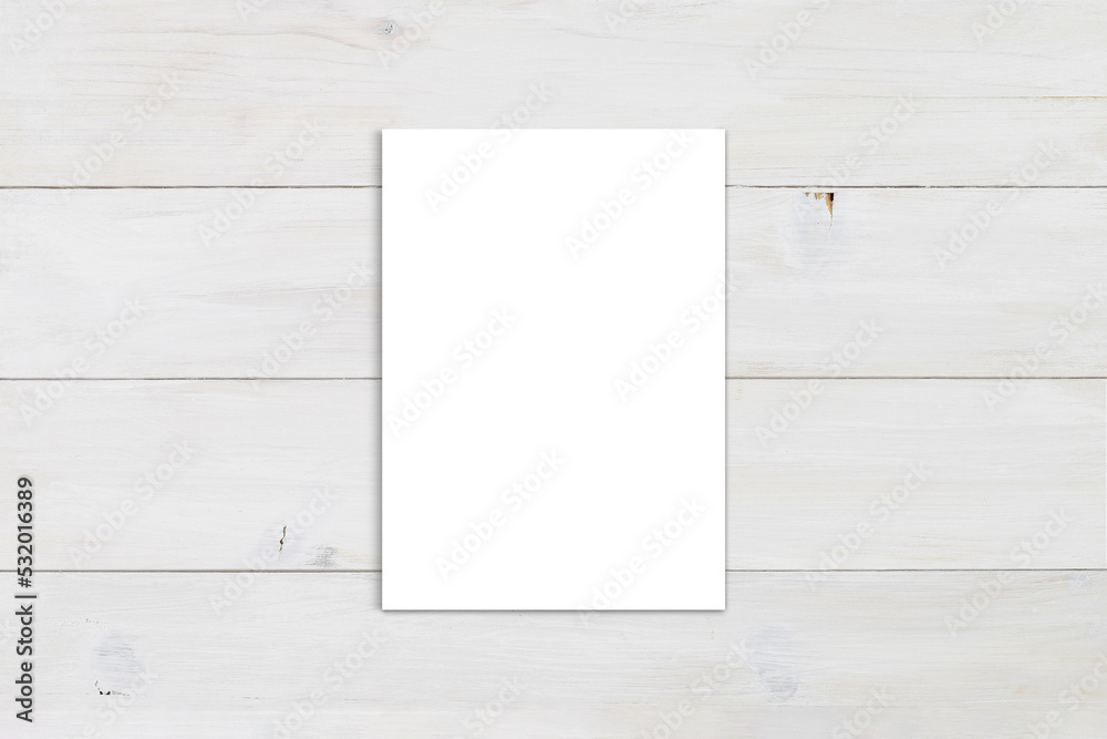 5x7 Poster Mockup on Modern Wood Background with Clipping Path Stock ...