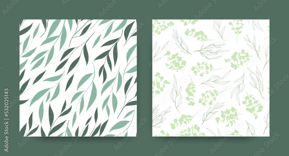 Hand Drawn Eucalyptus Pattern. Summer Botanic Print. Tropical Fabric ...