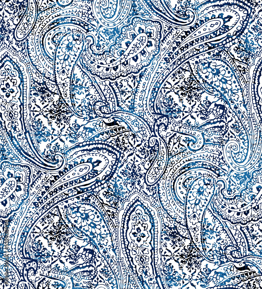 Seamless paisley pattern, ethnic print. Stock Illustration | Adobe Stock