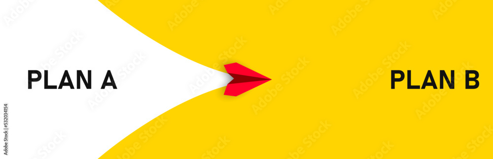 Airplane flying from plan A to plan B Red plane heading towards goal ...