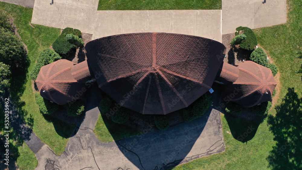 Aerial photos of the Amphitheater at Stubbs park Centerville Oio Stock ...