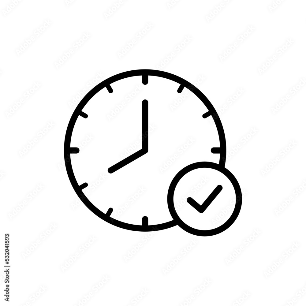 Icono de puntualidad. A tiempo. Concepto de exactitud y precisión ...