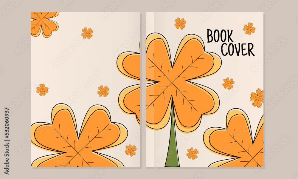 cute page cover book set. abstract and floral design beauty.design in ...