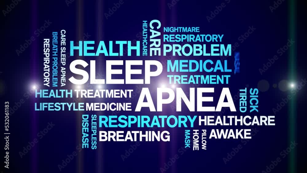 Sleep Apnea animated tag word cloud;text design animation kinetic ...
