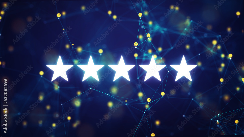 Customer review satisfaction feedback survey concept. five-star ...