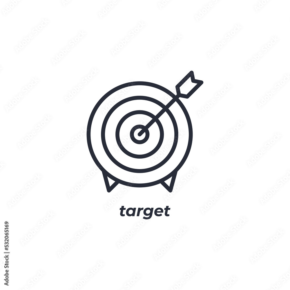 Vector sign of target symbol is isolated on a white background. icon ...