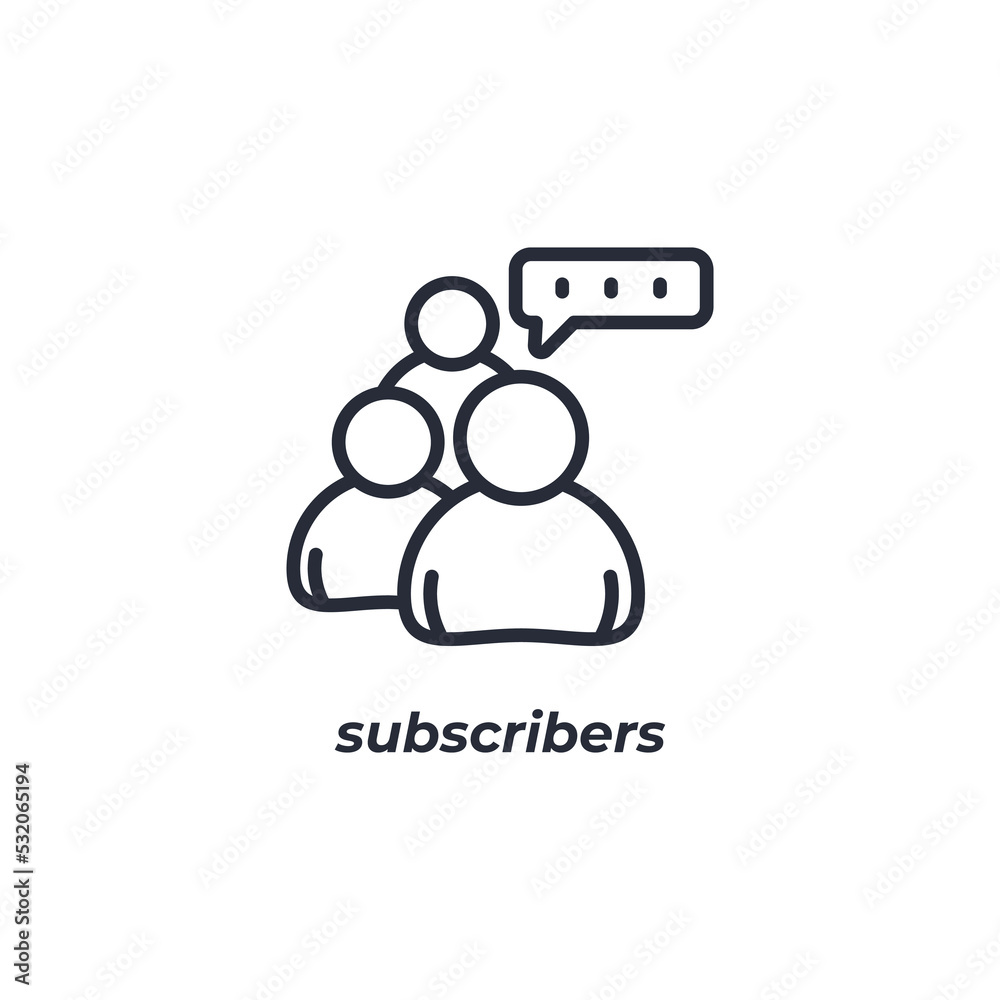 Vector sign of subscribers symbol is isolated on a white background ...