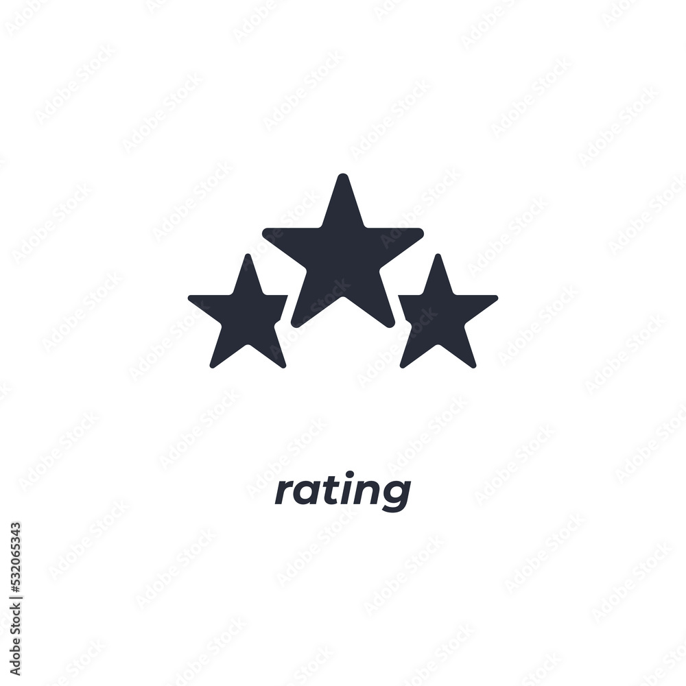 Vector sign of rating symbol is isolated on a white background. icon ...