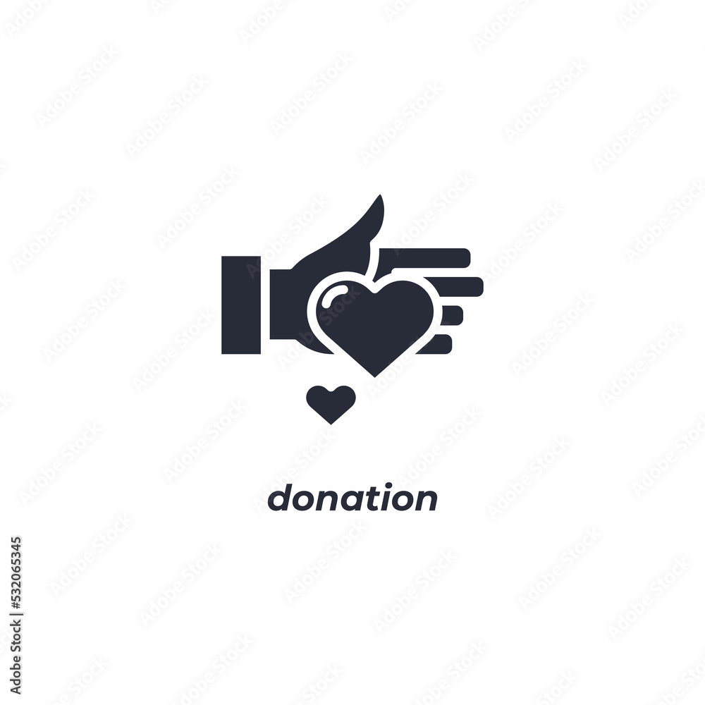 Vector sign of donation symbol is isolated on a white background. icon ...