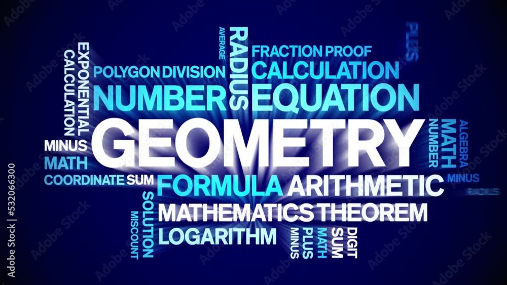 Geometry animated tag word cloud;text design animation kinetic ...