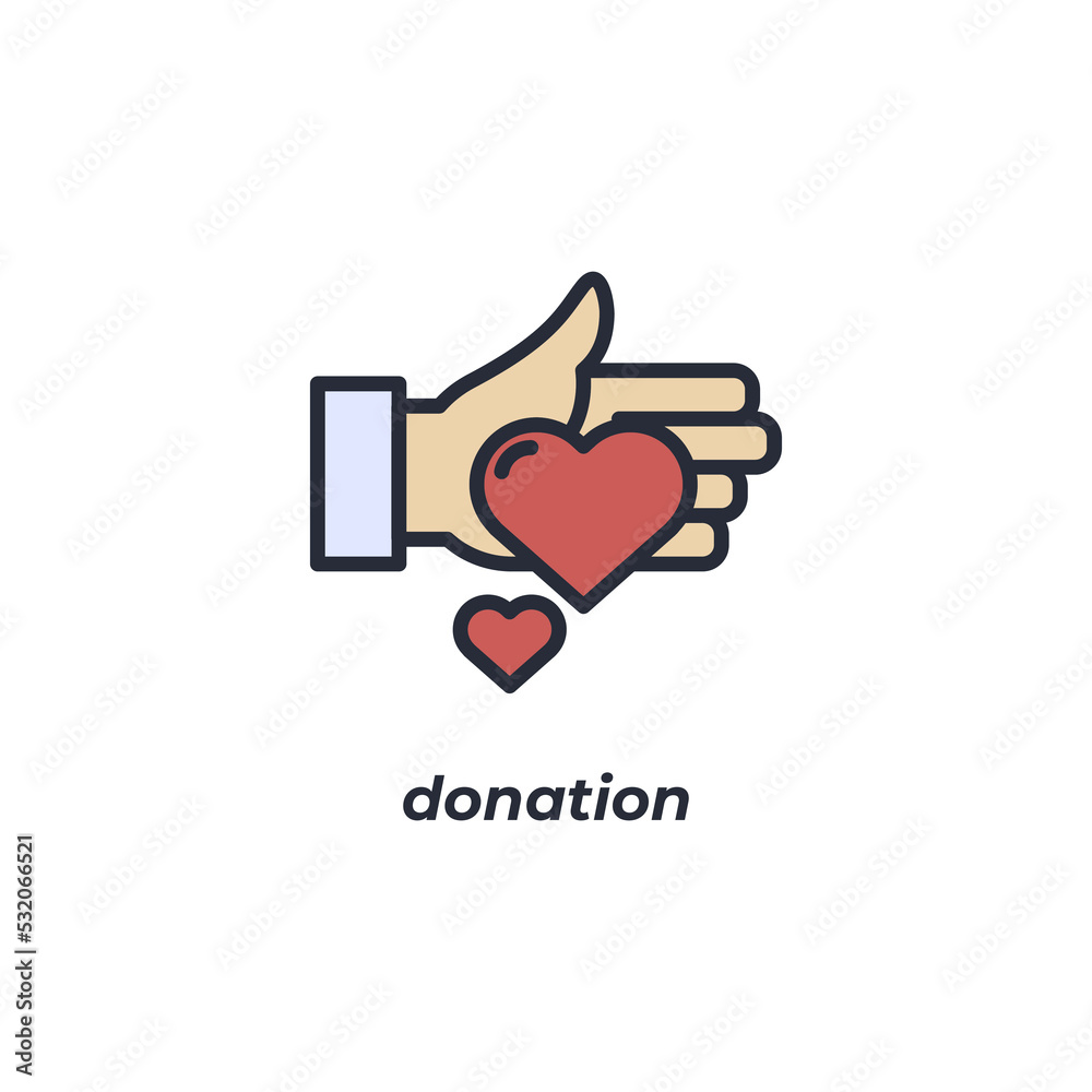 Vector sign of donation symbol is isolated on a white background. icon ...