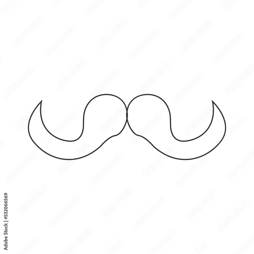 Hand drawn OktoberFest moustache Outline is suitable for elements of an ...