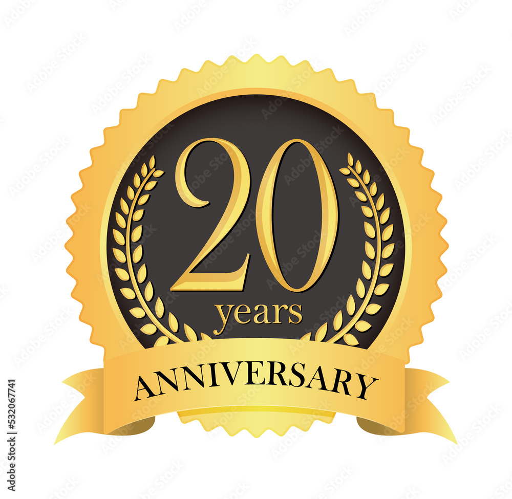 Golden anniversary medal icon | 20th anniversary (png) Stock ...