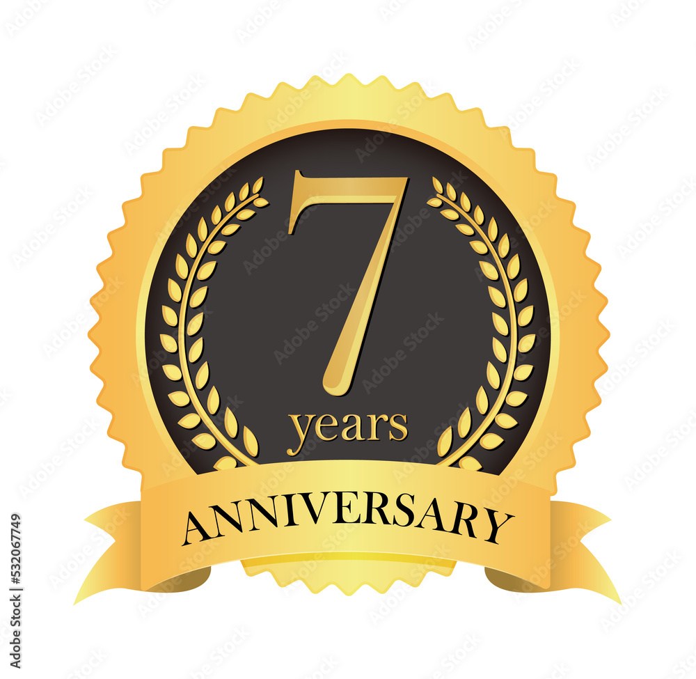 Golden anniversary medal icon | 7th anniversary (png) Stock ...