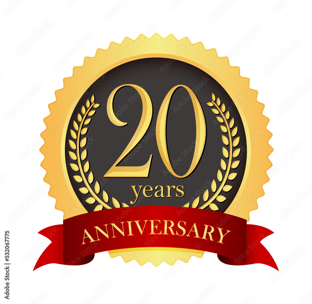 Golden anniversary medal icon | 20th anniversary (png) Stock ...