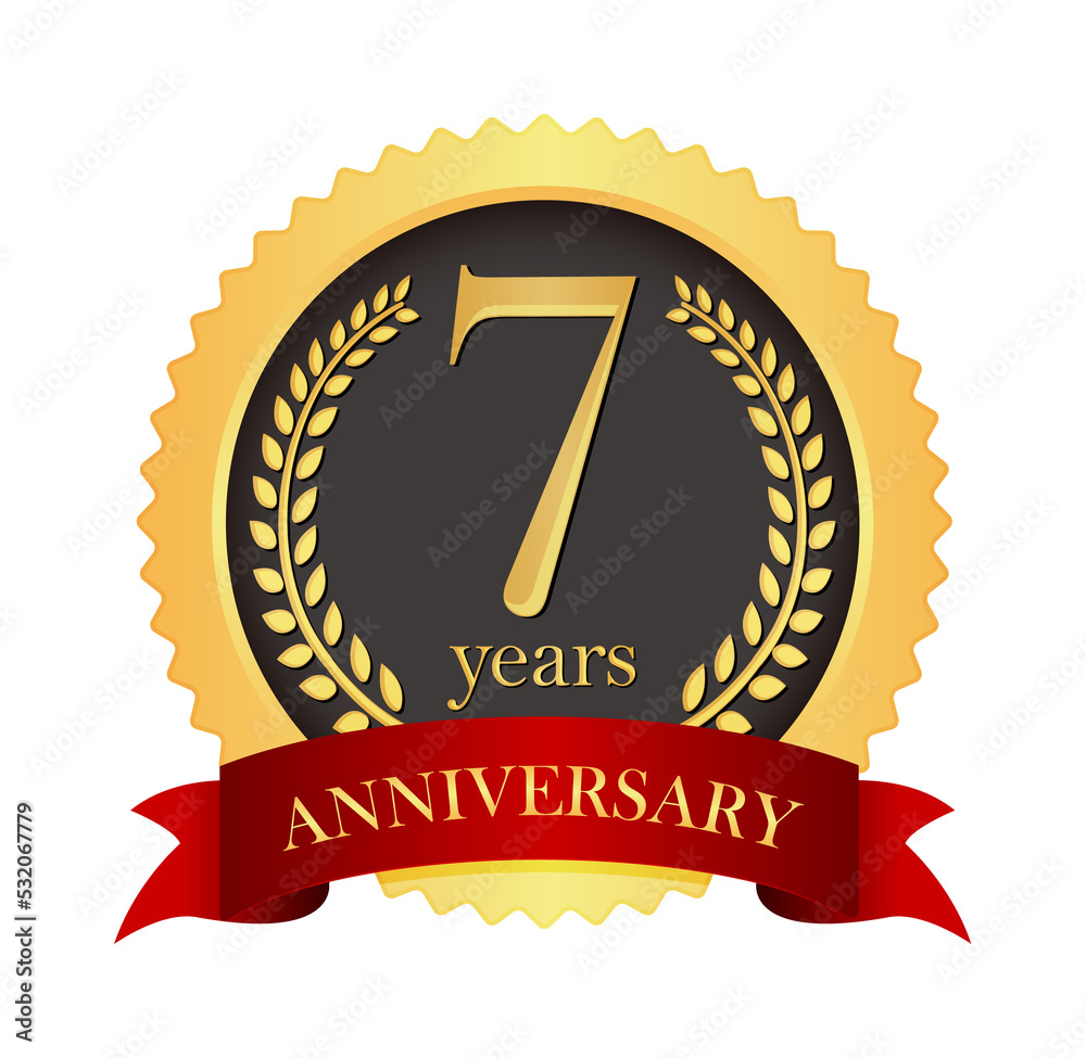 Golden anniversary medal icon | 7th anniversary (png) Stock ...