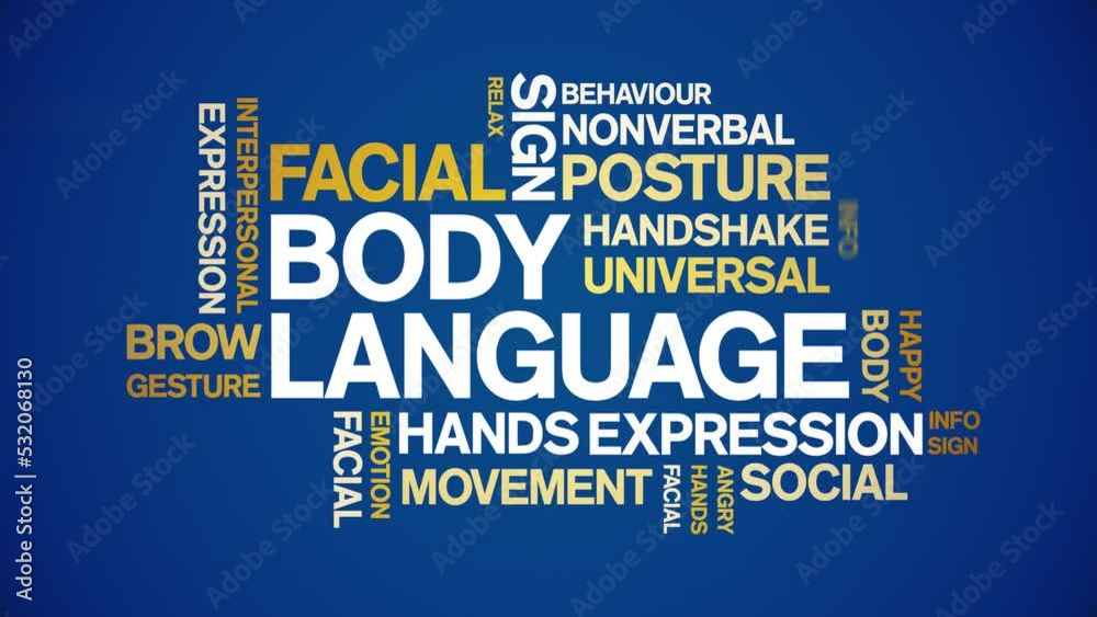 Body Language animated tag word cloud;text design animation kinetic ...