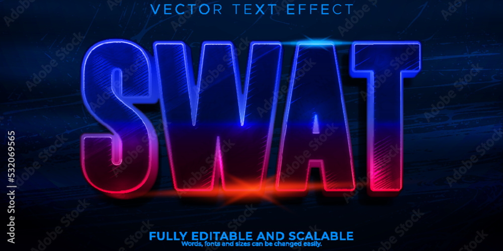 Swat police text effect, editable criminal and crime text style Stock ...