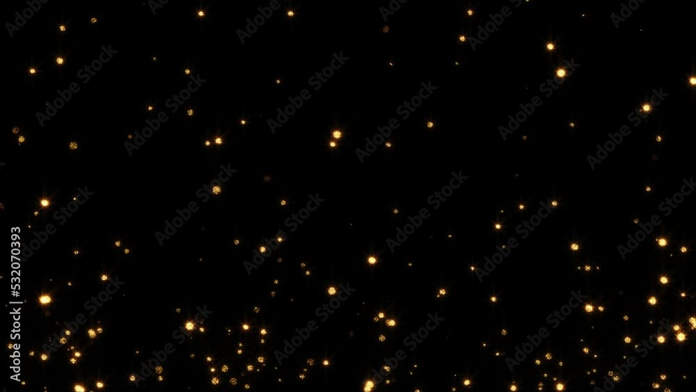 Stockvideon Loop flickering glittering gold star particles float up on ...