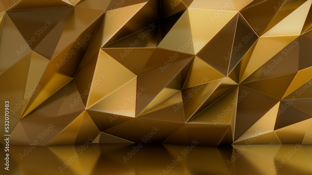 Gold Abstract 3D Background. Stock Illustration | Adobe Stock