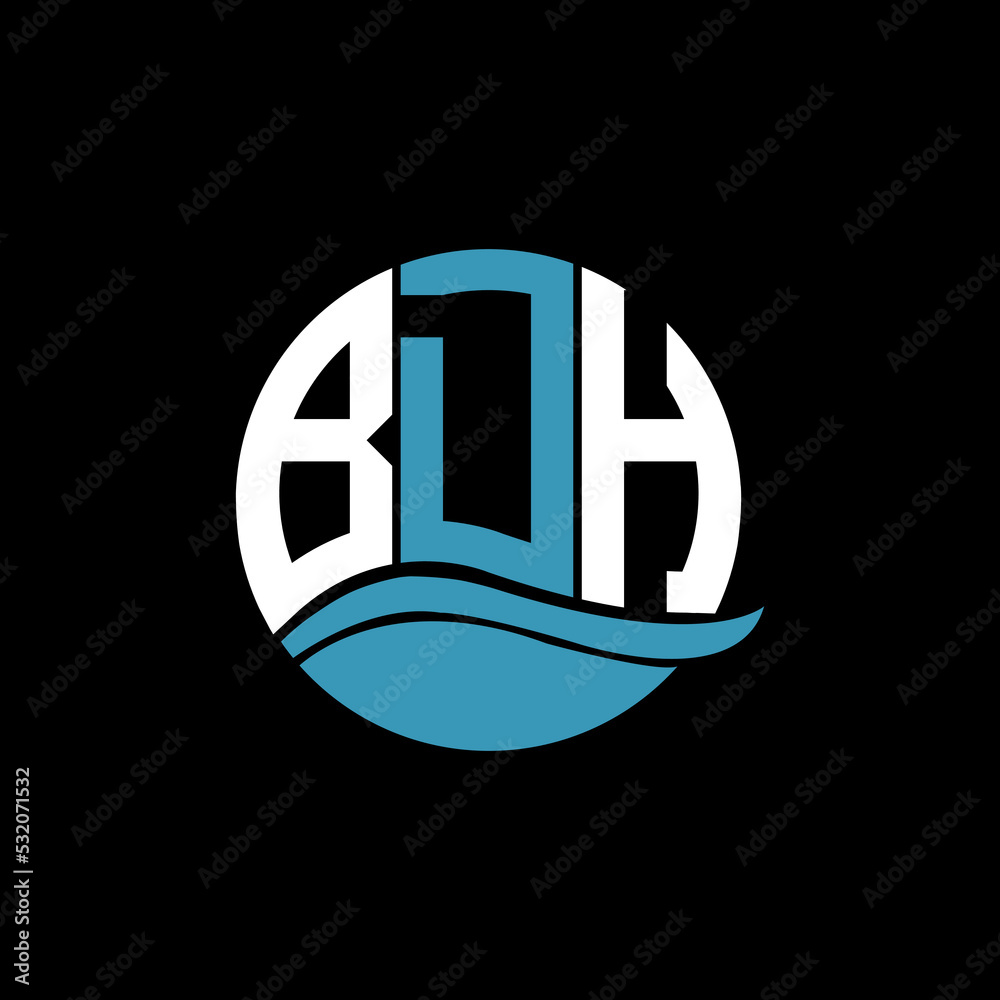 BDH logo monogram isolated on circle element design template, BDH ...
