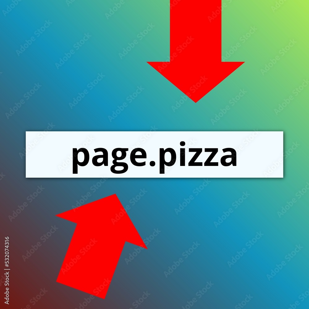 .pizza: The url for a page with a .pizza top level domain Stock ...