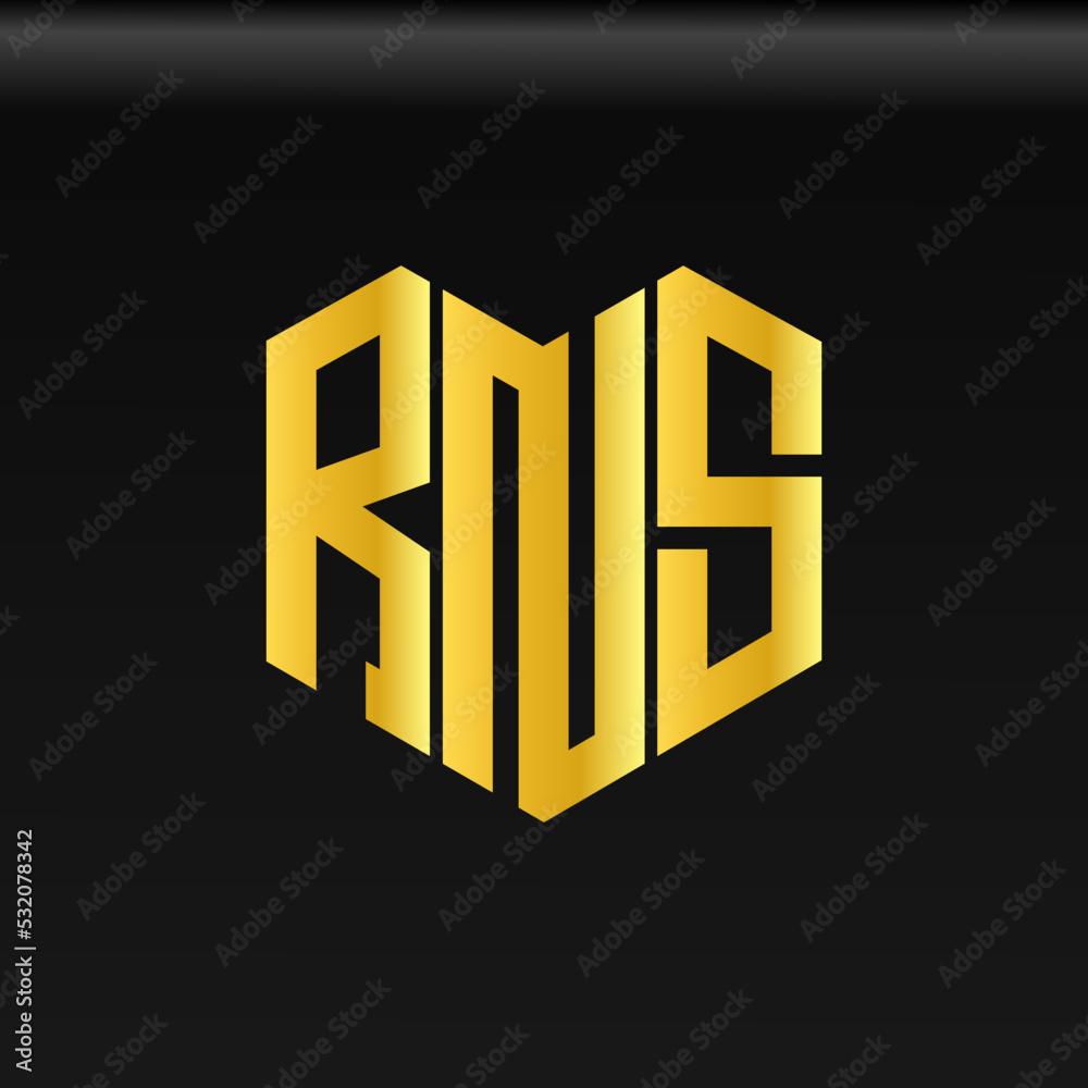 RNS letter luxury logo design on black background. RNS creative ...