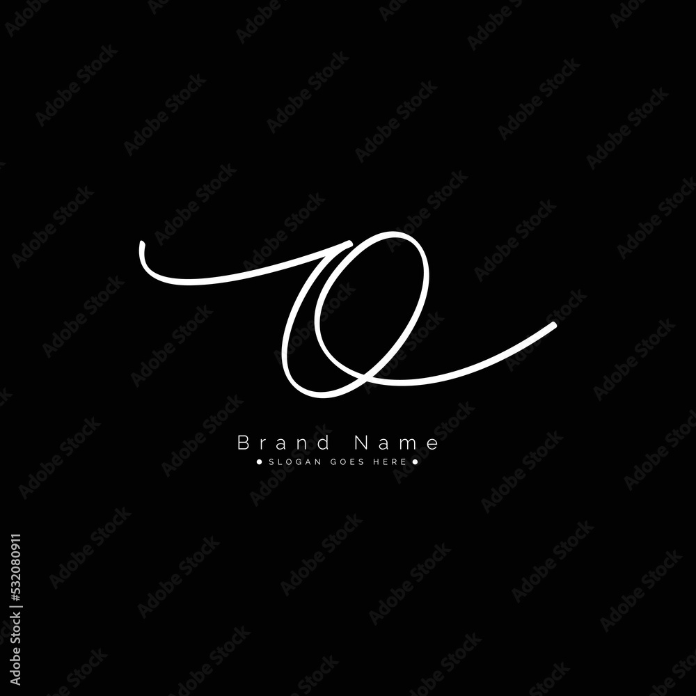 O Letter Signature Logo - Initial Alphabet for O - Hand Drawn O Logo ...