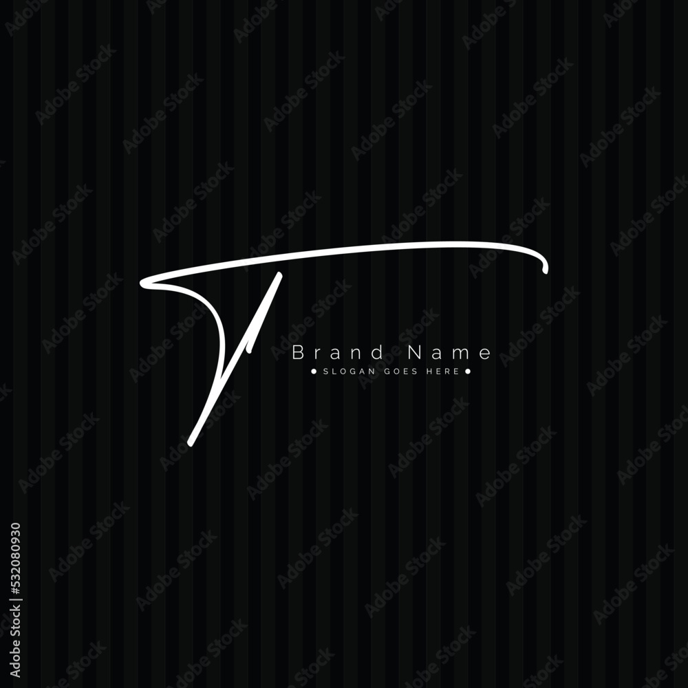 Initial Letter T Logo - Handwritten Signature Logo for Business Name ...