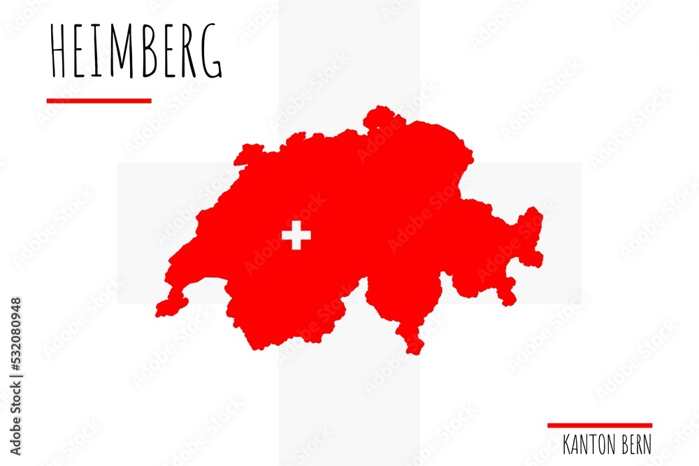 Heimberg: Illustration einer Markierung der Stadt Heimberg in den ...