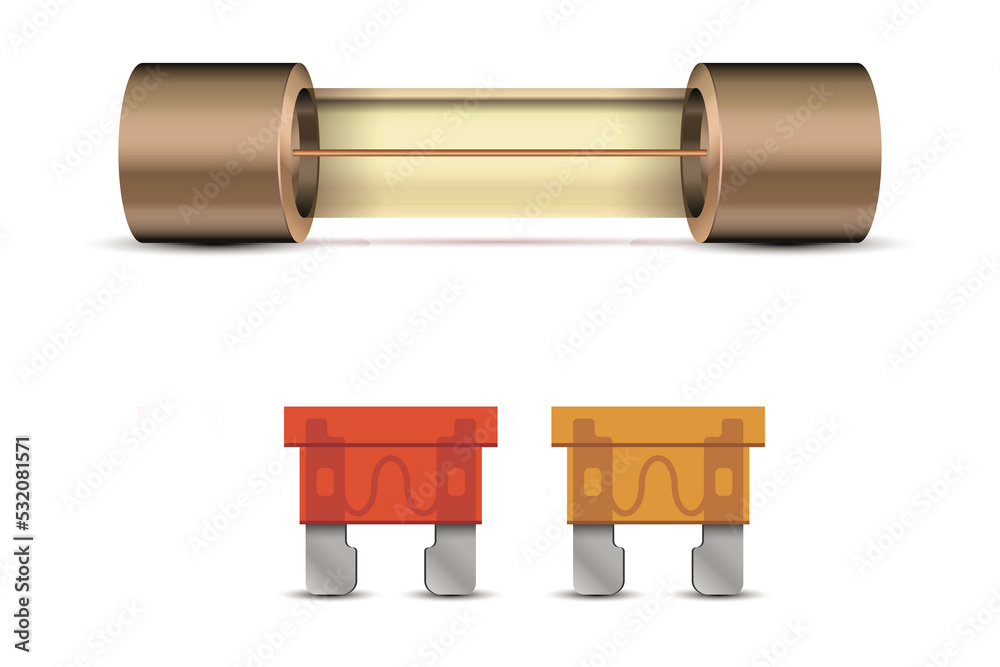 Safety electronic components group, Set of miniature electrical fuses ...