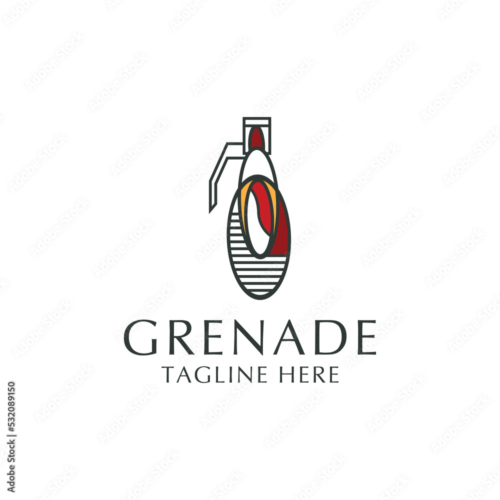 Grenades logo design vector. grenade symbol design template. Stock ...