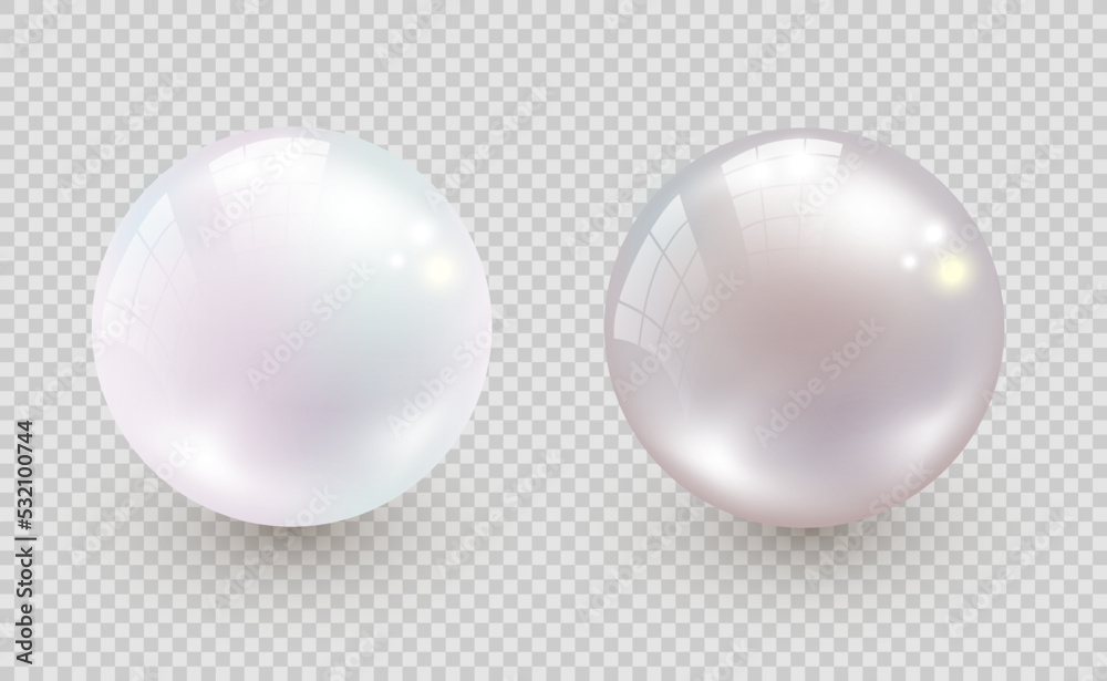 Shiny natural light sea oyster pearl with highlight isolated on ...