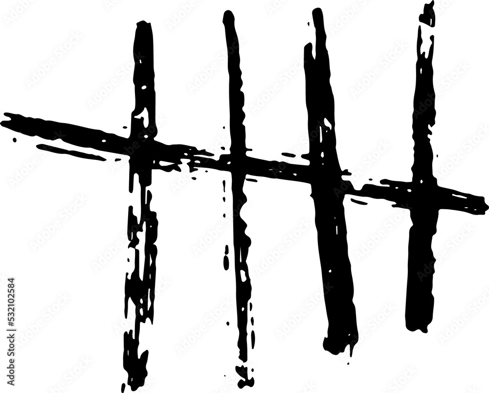Prison tally marks, jail hash symbol, day counting Stock Illustration ...