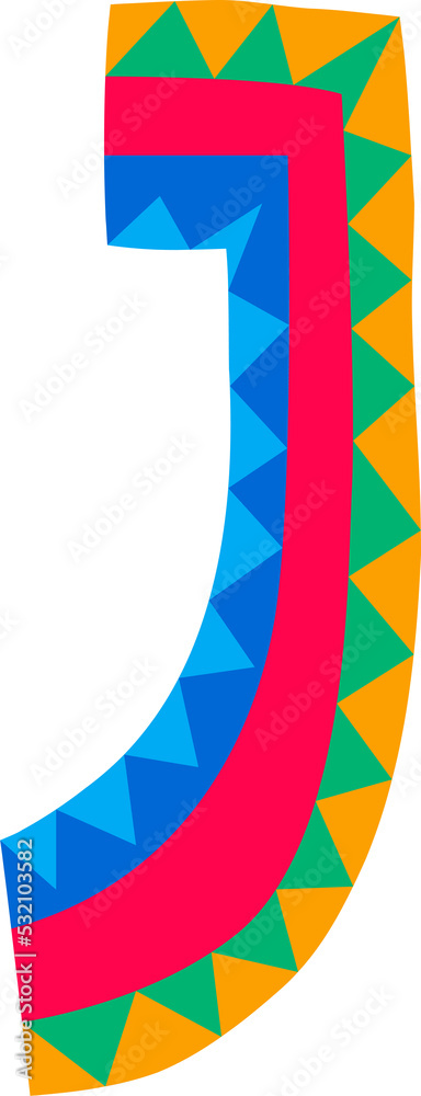 Mexican font cartoon letter, latin alphabet symbol Stock Illustration ...