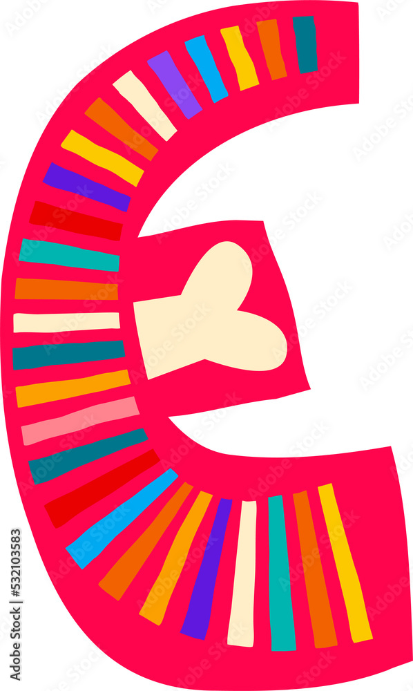 Latin alphabet cartoon symbol, mexican font letter Stock Illustration ...