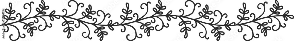 Floral break line, text page separator divider Stock Illustration ...